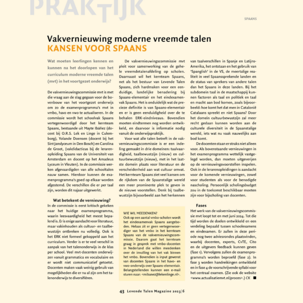 Levende Talen Magazine – Platform Spaans